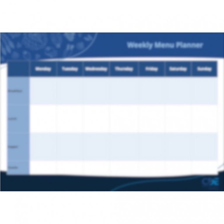 Weekly Menu Planner PDF CDE Academy